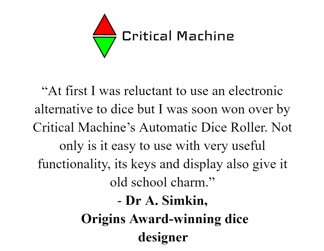 User feedback :) – Critical Machine